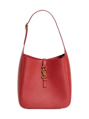 Saint Laurent Small Le 5 À 7 Leather Hobo New Red Danger