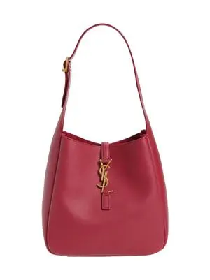 Saint Laurent Small Le 5 À 7 Leather Hobo Raspberry Pink
