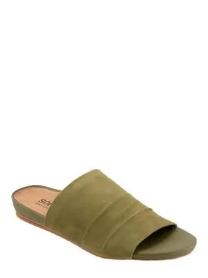 Softwalk Camano Slide Sandal - Olive Suede