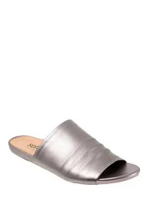 Softwalk Camano Slide Sandal - Pewter Metallic