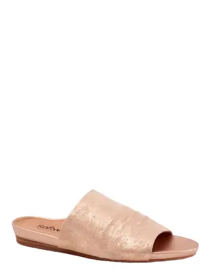 Softwalk SoftWalk® Camano Slide Sandal Rose Gold Metallic