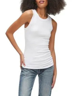 Michael Stars Halley Ruched Tank - White