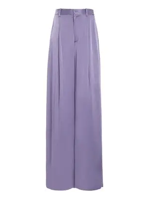 Lapointe Doubleface Satin Pleated Pants - Purple
