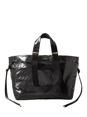 Isabel Marant Wardy Crinkled-leather Tote - Black
