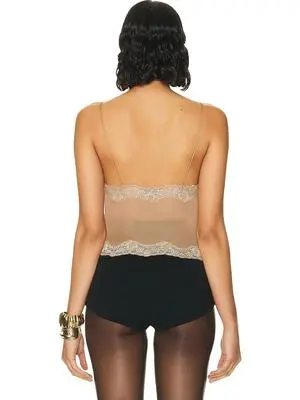 Saint Laurent Sheer Tank Top - Sable
