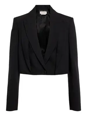 ALEXANDER MCQUEEN McQueen Cropped Wool Blazer