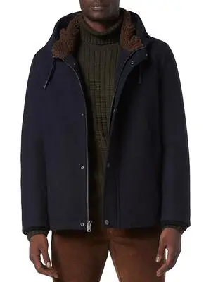 Andrew Marc Palmer Bomber Jacket - Blue Heather