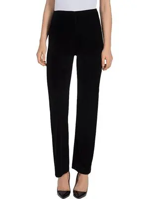 Lyssé Velvet Straight-leg Trousers - Black