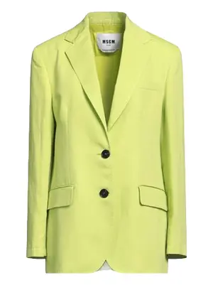 MSGM Blazer In Linen And Lyocell Green