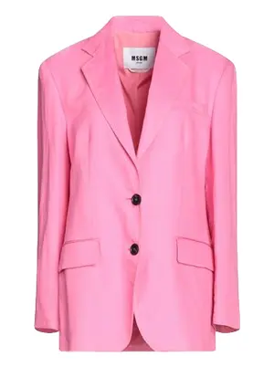 MSGM Blazer In Linen And Lyocell Pink