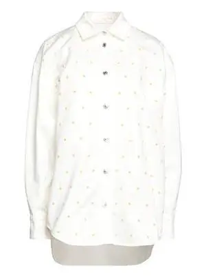 MSGM MSGM Embroidered Denim Overshirt White