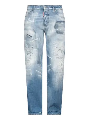 Dsquared2 Straight-leg Jeans With Leather Trims - Blue