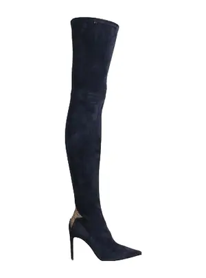 Elisabetta Franchi Over-the-Knee Boots Navy Blue