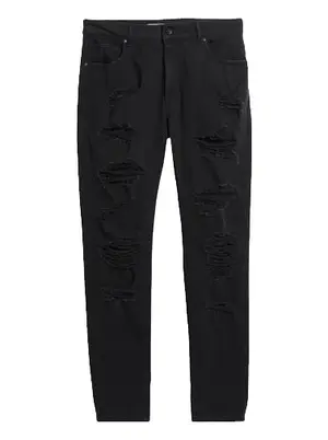 NOSTRASANTISSIMA Skinny Fit Jeans With Ripped Detail Black