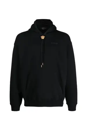 Versace La Medusa Cotton Hoodie - Black