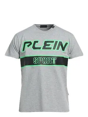 PLEIN SPORT Man T-shirt White Size Xl Cotton, Elastane Grey