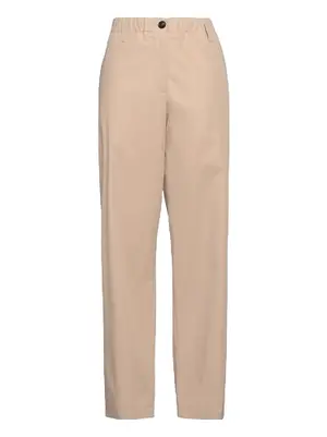 MSGM Wide Leg Twill Pants Beige