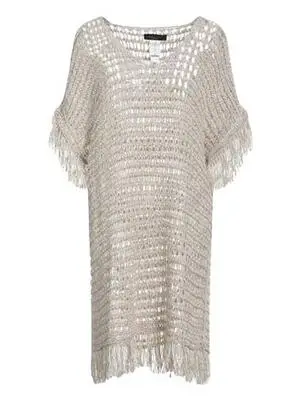 FABIANA FILIPPI Knitted Sweater With Fringe And Sequins