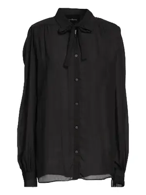 John Richmond Bow-tie Neck Crepe Shirt - Black
