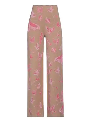 KAOS Floral Print Pants - Beige
