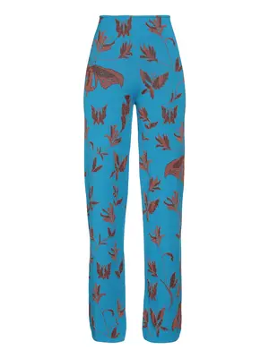 KAOS KAOS Floral Print Pants Bright Blue