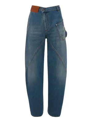 JW Anderson Oversized Twisted Wide-leg Jeans - Blue