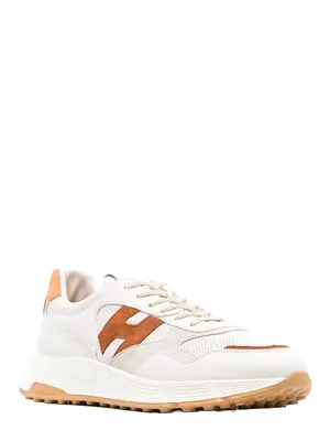 Hogan Logo-Patch Low-Top Sneakers White/dark Orange
