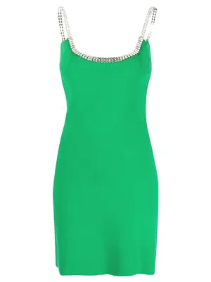 Rabanne Rhinestone-trimmed Mini Dress - Green