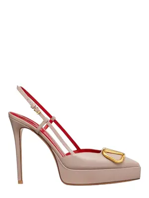 Valentino Garavani 120mm Vlogo Signature Slingback Pumps - Neutrals