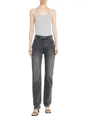 Eterne Éterne Cropped Rib Tank Top Grey