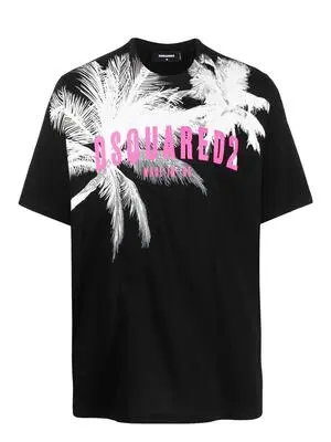 Dsquared2 Graphic-print Short-sleeve T-shirt Black