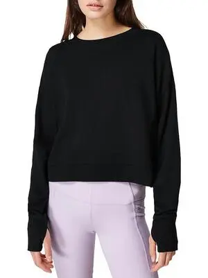 Sweaty Betty Cropped Sweatshirt - Black