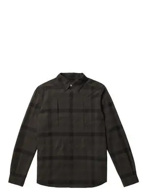 Rick Owens Checked Brushed Cotton-twill Overshirt - Gray