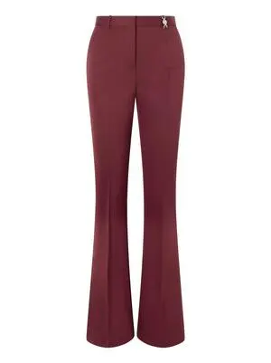 Versace Embellished Stretch-wool Flared Pants - Burgundy