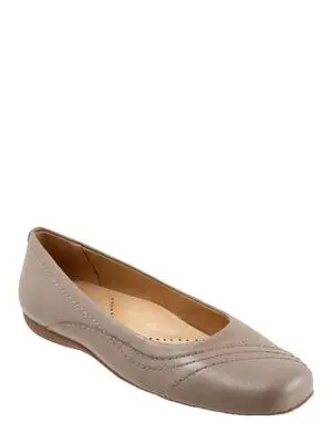 Trotters Trotters Sasha Square Toe Flat Stone