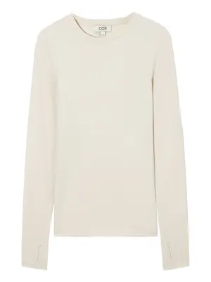 Cos Slim Lightweight Long-Sleeved Top Beige