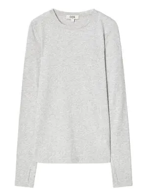Cos Slim Lightweight Long-Sleeved Top Gray