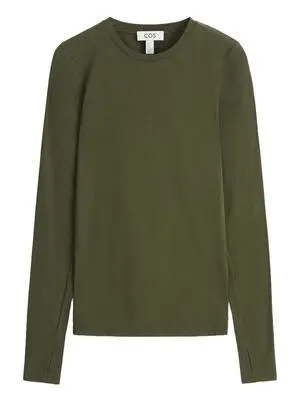 Cos Slim Lightweight Long-Sleeved Top Green