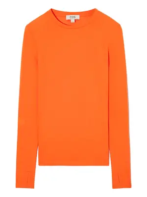 Cos Slim Lightweight Long-Sleeved Top Orange