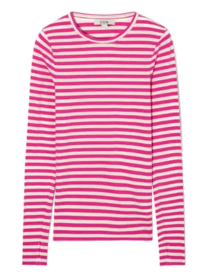 Cos Slim Lightweight Long-Sleeved Top Pink