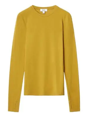 Cos Slim Lightweight Long-Sleeved Top Yellow