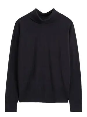 Cos Merino Wool Funnel-neck Sweater - Blue