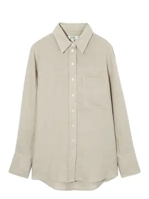 Cos COS Oversized Linen Shirt Beige