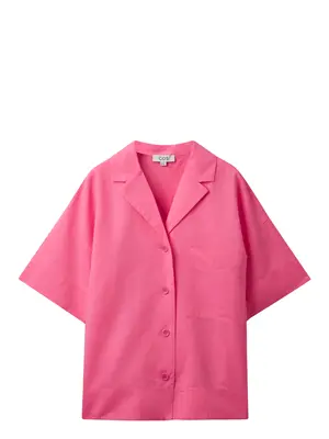 Cos COS Oversized Linen Shirt Pink
