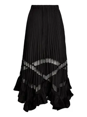 Claudie Pierlot Pleated Asymmetric Midi Skirt - Black