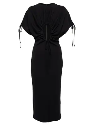 CHRISTOPHER KANE Cutout Cotton Midi Dress - Black