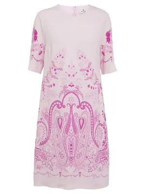 Etro Printed Mini Shift Dress - Pink