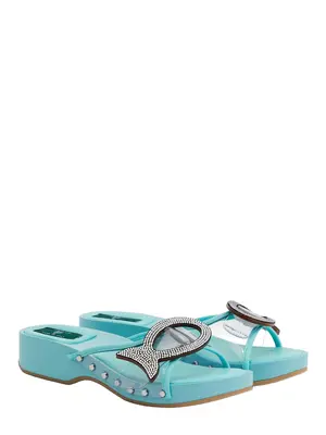 Emilio Pucci Musa Crystal-embellished Clogs - Blue