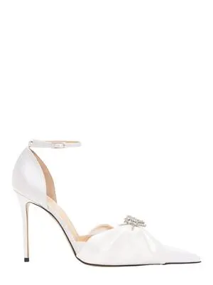 Mach & Mach Double Heart Draped Pumps - White