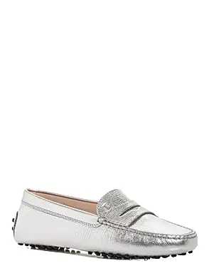 TOD'S City Gommino Drivers Silver Leather